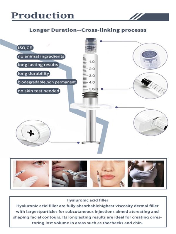 Cross link dermal filler injection hyaluronic acid/Injectable Dermal ...