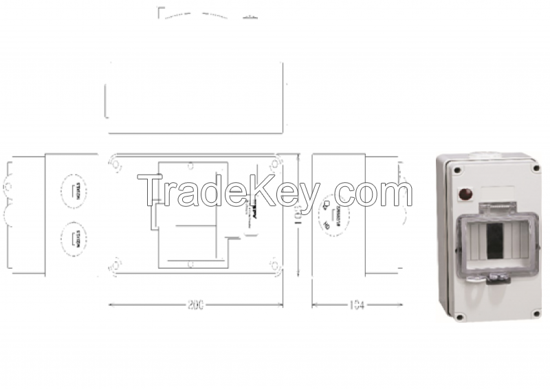 4 Poles IP66 MCB Enclosure Box Waterproof Electronic Junction box for ...