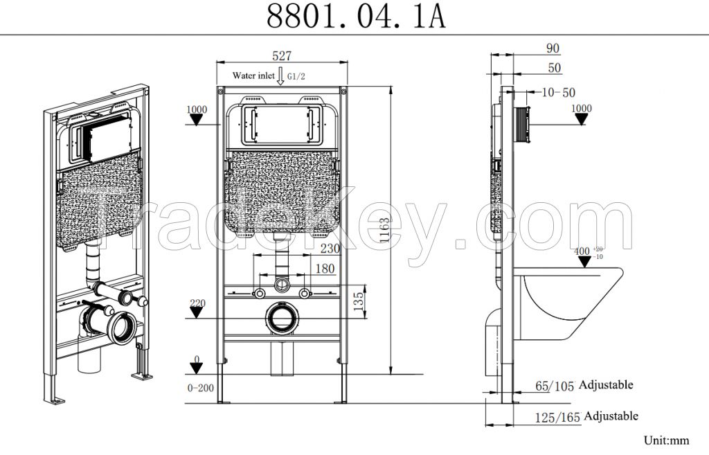 Hansbo Concealed Cistern, Dual Flush, Upper Tank, Compact Panel, Flush ...