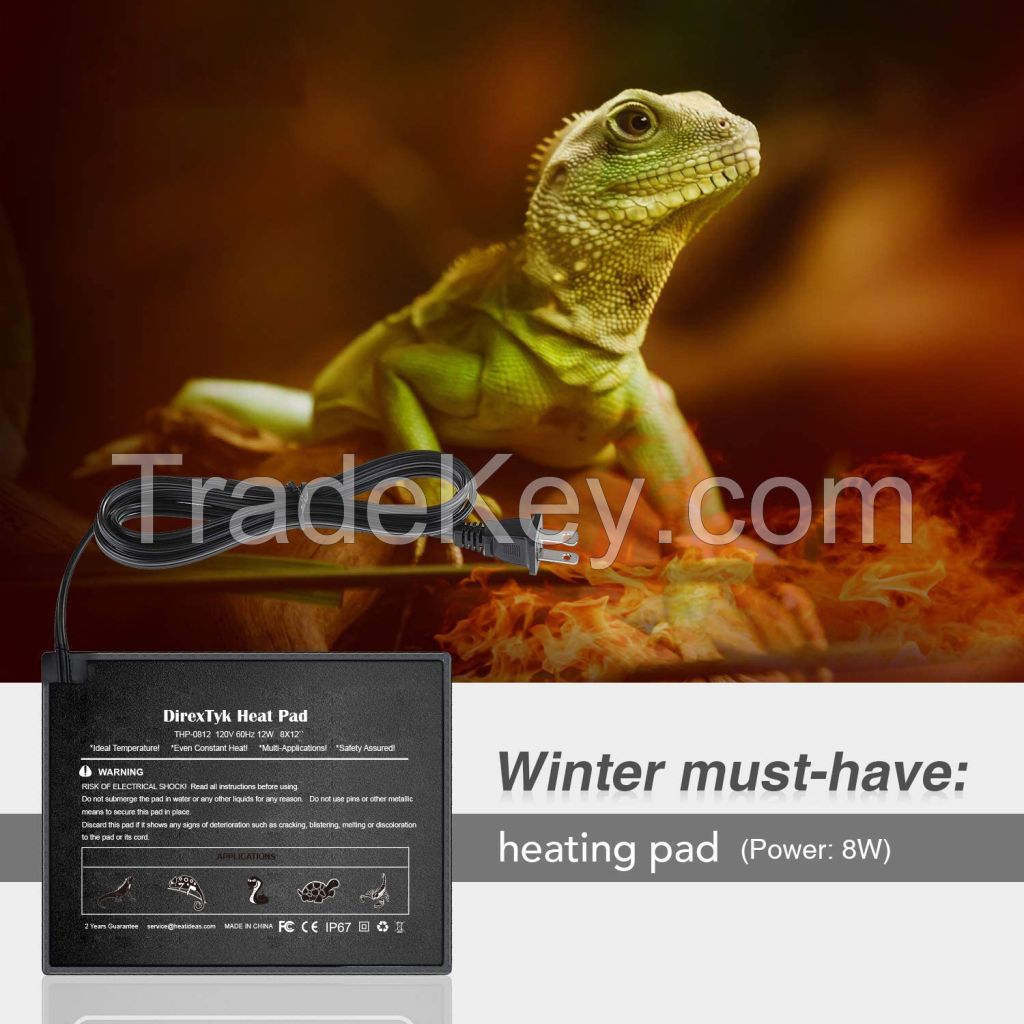 Reptile Heat Pad Under Tank Terrarium Heater MET Approved Waterproof ...