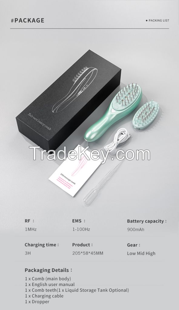 KIMAIRAY electric scalp massager mirco vibration red light RF massage ...